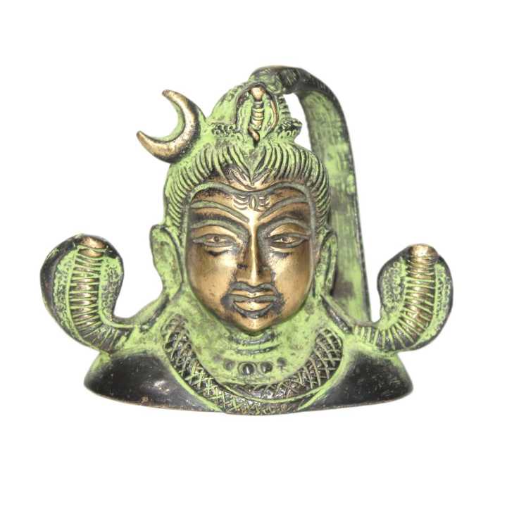 Golden/Green Mahadev Head Statue Decorative Accent - 3" | Daraz.com.np