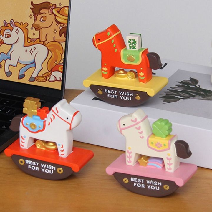 Mini Collectible Cartoon Zodiac Horse Ornaments Shakable Year of The ...