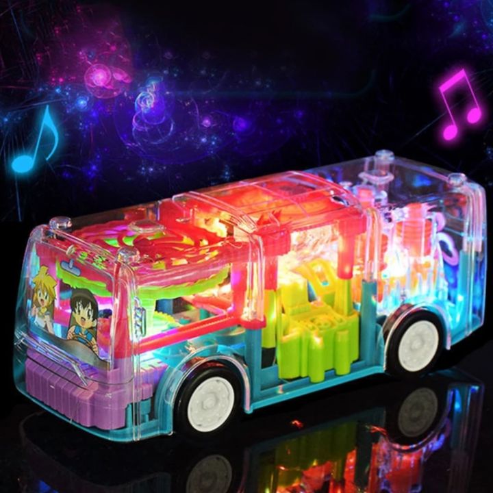 Electric Universal Transparent Music Gear Bus With Lighting Music Funny ...