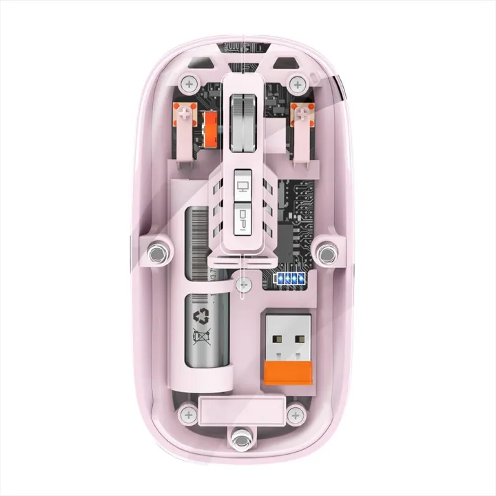 HUIOP Transparent Rechargeable Wireless Mouse | PixArt 3065 IC, 1600 ...