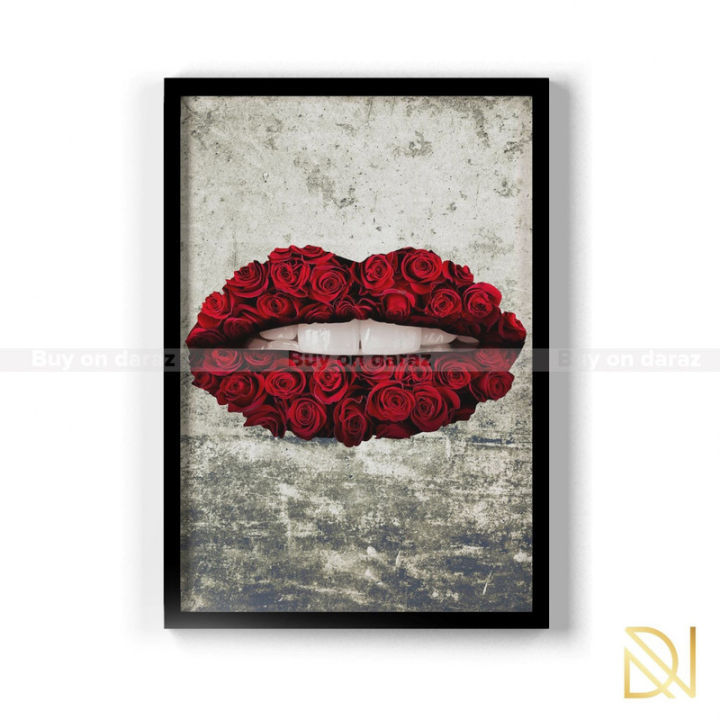 Multicolored Rose Lips Picture Wall Frame- A4 Size | Daraz.com.np