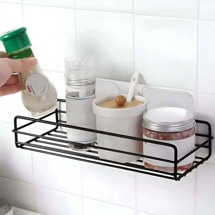 Self-Adhesive GI-Steel Bathroom Shelf-Multipurpose Rack | Daraz.com.np
