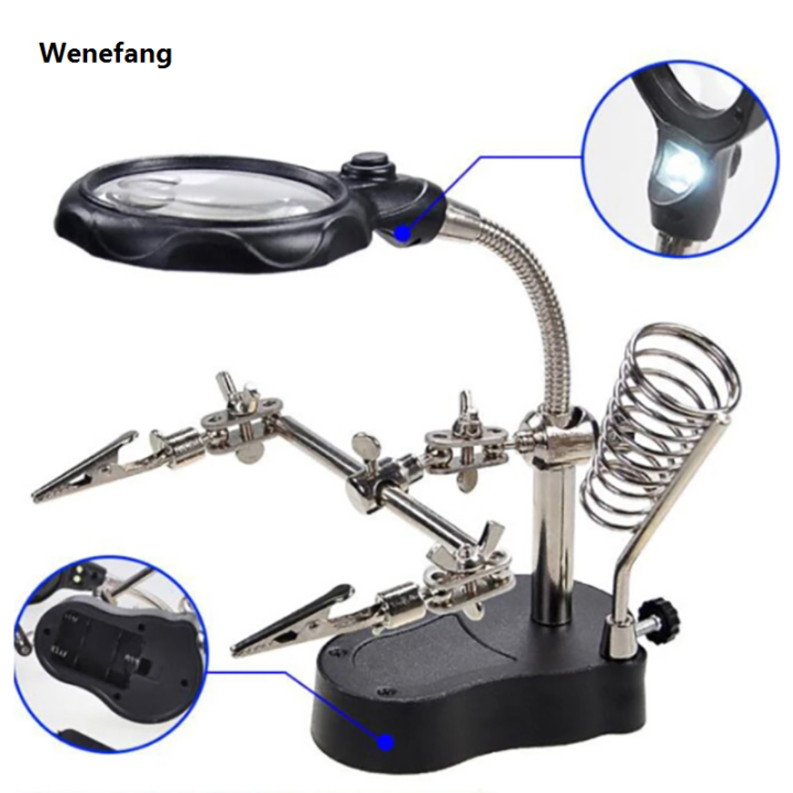 Wenefang 13.5X 12X Welding Auxiliary Clip Magnifier Electric Soldering ...