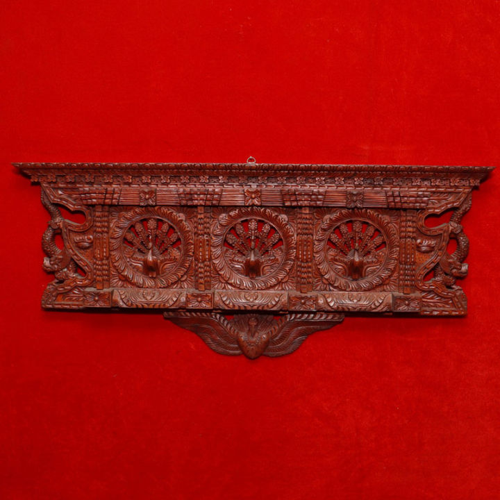 Brown Traditional Newari Design Window & 3 Peacock Design Wall Décor ...