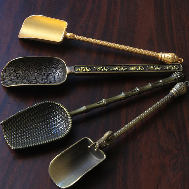 Shovel Shaped Teaspoons Retro Chinese Style Tea Accessories Copper ...