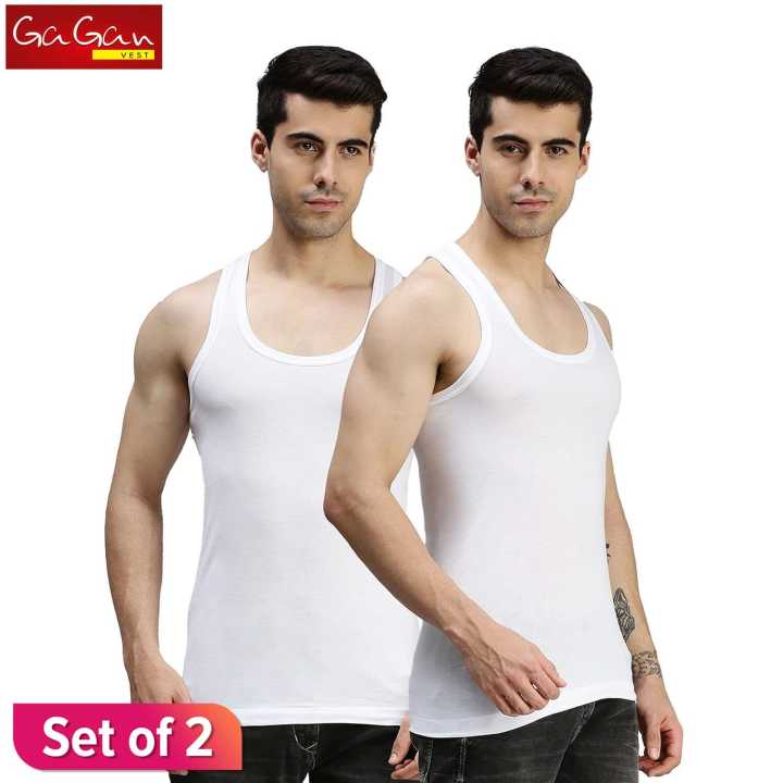 White Gagan Cotton Sando For Men -Pack Of 2 | Daraz.com.np