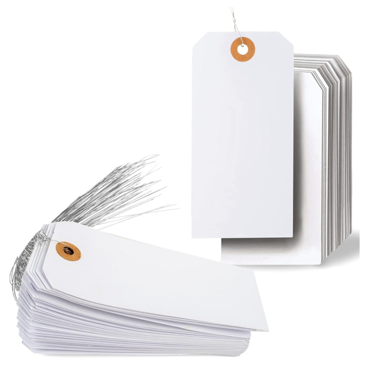 125 Pcs Hang Tags with Reinforced Eyelet and Wire, Pre-Attached Wire ...
