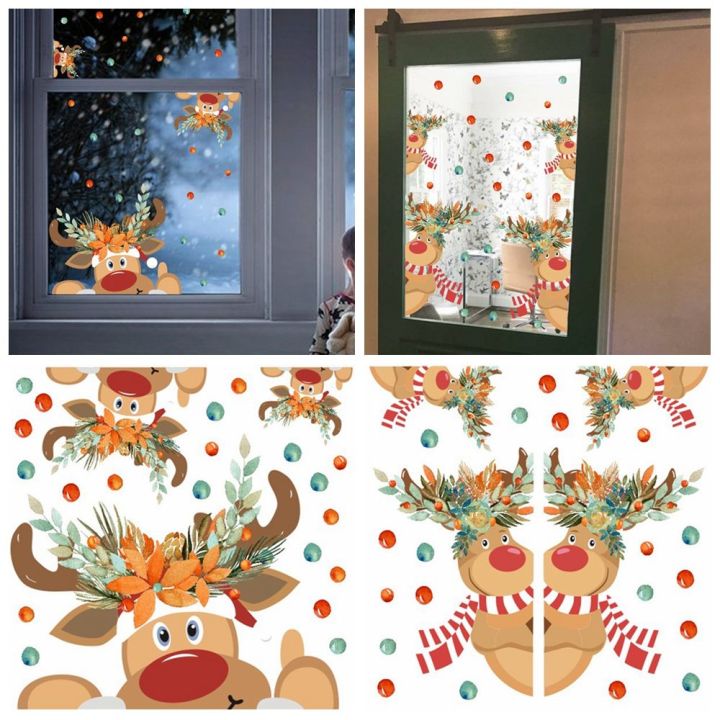 Self-adhesive Home Decor Glass Window Ornament Featival Supply PVC Wall ...