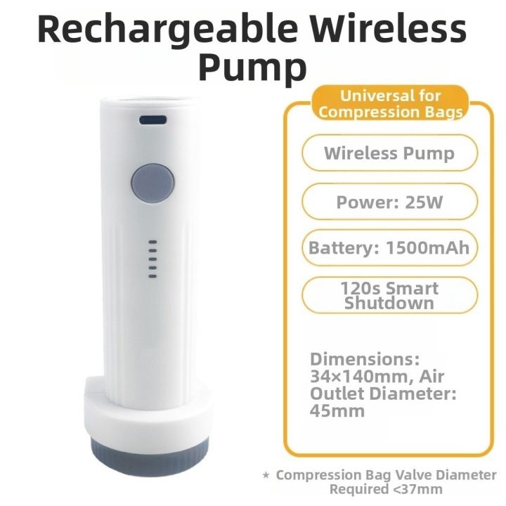 New Rechargeable Electric Vacuum Pump Portable Low Noise Compressed Bag ...