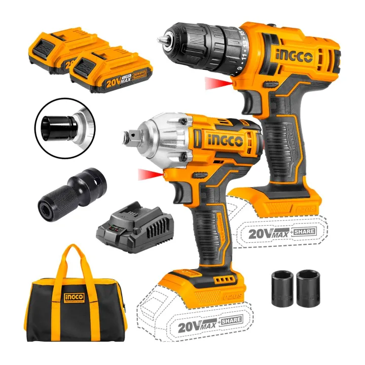 Ingco New 20V Lithium-ion Cordless 2 Pcs Combo Kit | Daraz.com.np