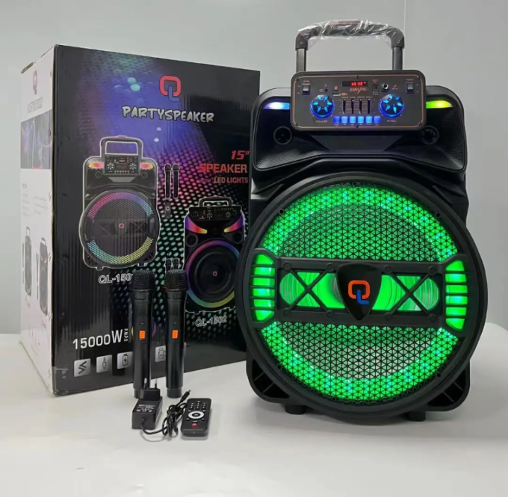 15 inch Trolley stand speaker Bluetooth mic portable speaker | Daraz.com.np