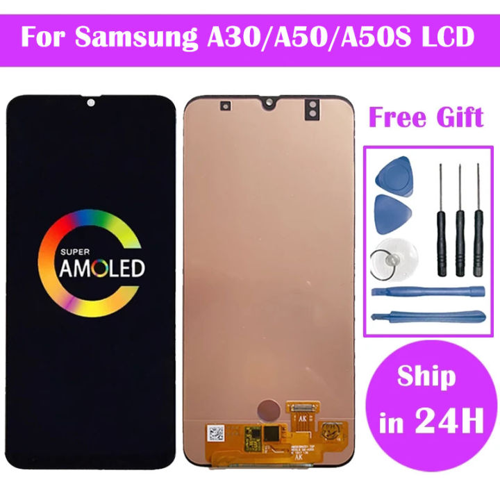 Super AMOLED Pantalla For Samsung A50 A50S A30 LCD Screen Touch Screen Digitizer Assembly ...