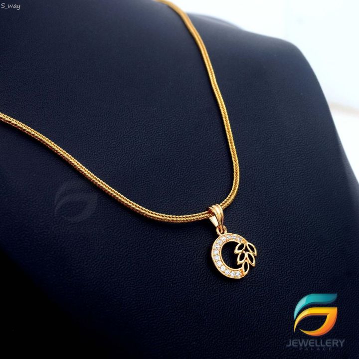 S_way Gold Plated Chain With Pendant 18/24 inch 02MM Fox Chain with ...