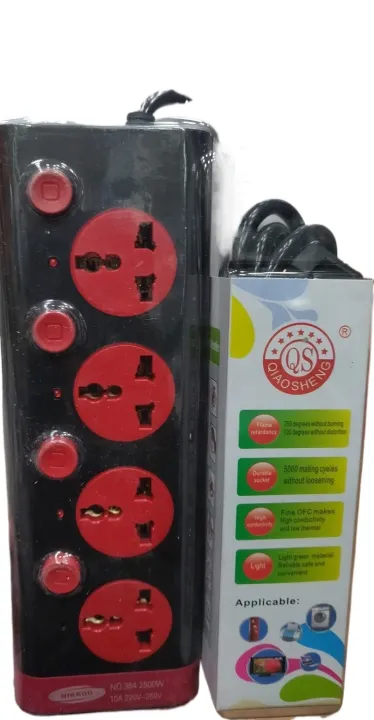4 Port Extension Multiplug - 2500W | Daraz.com.np