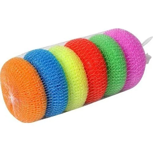Jali Plastic Scrubber/ Round for Clean Utensils Multicolor Pack Of12Pcs ...