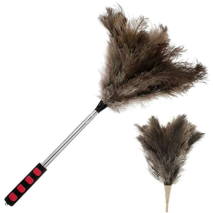 200CM Ostrich Brush Extendable with Long Handle Fluffy Feather Duster ...