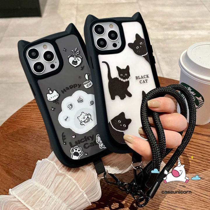 Fashion Cute Cat Ear 2 In 1 Acrylic Case Compatible for IPhone 16 11 15 ...