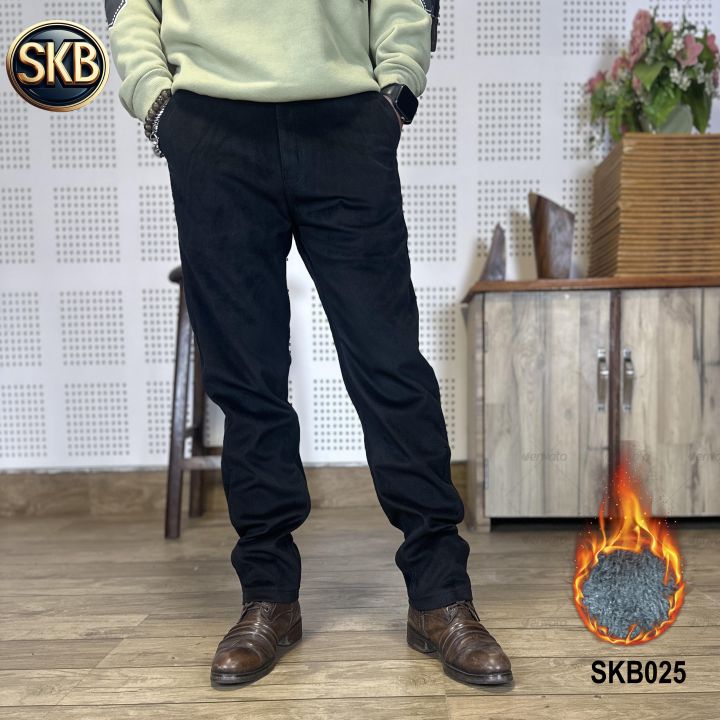 Stretchable Inner Fur Winter Pant For Men (SKB025) - Black | Daraz.com.np