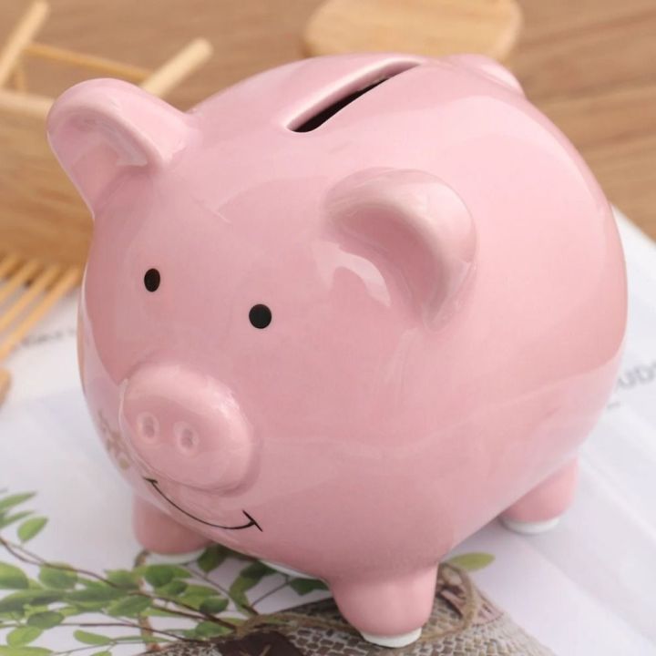 Durable Cute Ceramic Mini Pig Shaped Kids Money and Coin Bank Money ...
