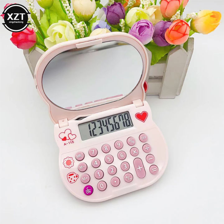 Cute Clamshell Makeup Mirror Calculator Cute Mini Girl Accessory Cute ...