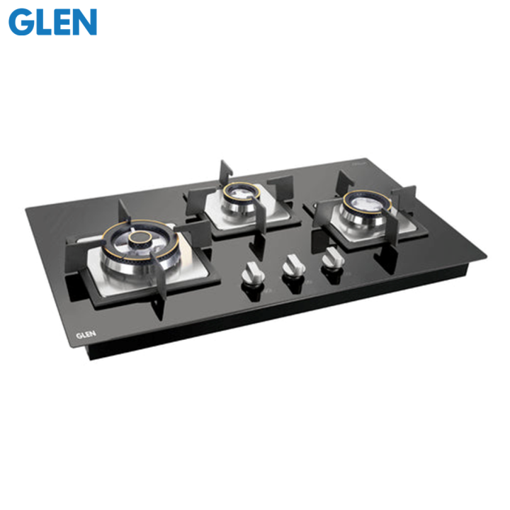 Glen 3 Burner Glass Hob Top Stove with Triple Ring Burner Double Ring ...
