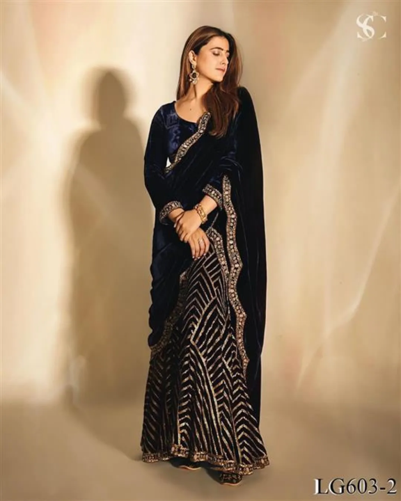 Luxe Viscos Velvet Koti Saree Ensemble | Daraz.com.np