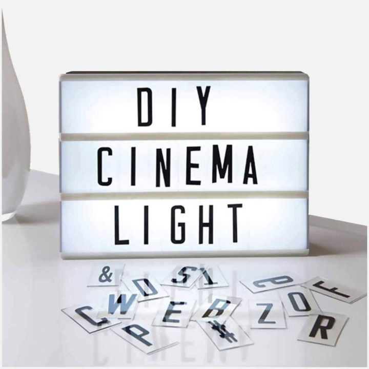 Cinematic LED Lightbox Replacement Letters &numbers Signs Black For A4 ...