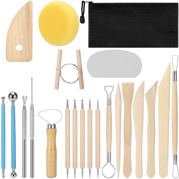 Pottery Tool Kit Dotting Tools Polymer Clay Tools, with Wooden Handle ...