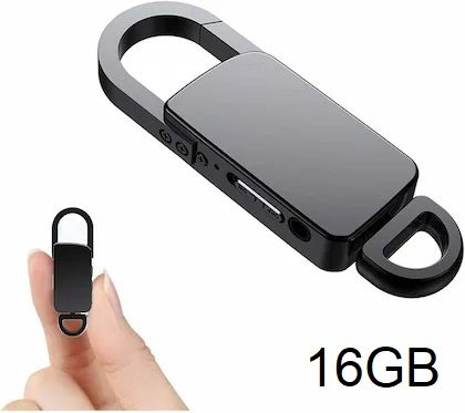 Mini Key Chain Voice Recorder 8/16GB Portable Hidden Activated Small ...