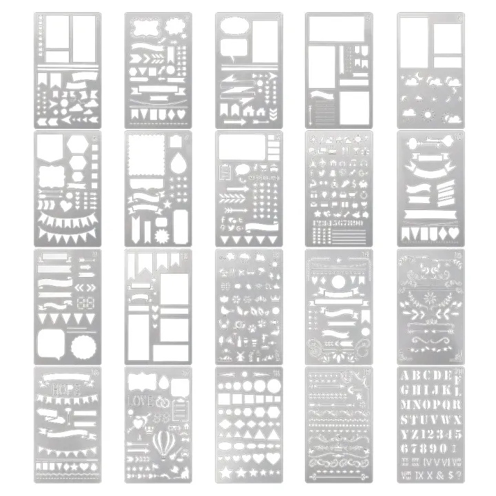 Geometry Shape Planner Stencil Junk Journaling Stencil Set Scrapbooking ...