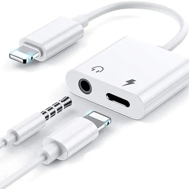 Genuine chipset 2 in 1 Splitter Lightning to Lightning And AUX 3.5mm ...
