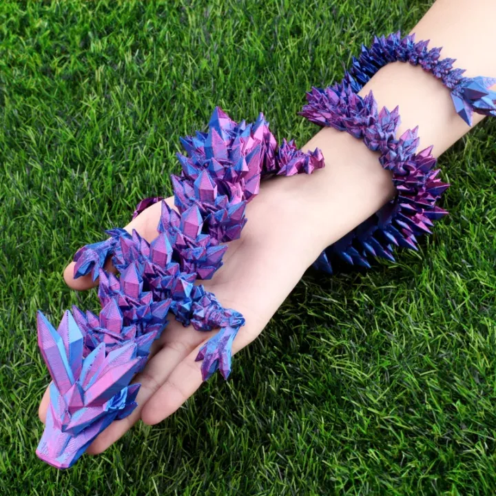 3D Printed Articulated Dragon Dragon Flexible Realistic Made Ornament ...
