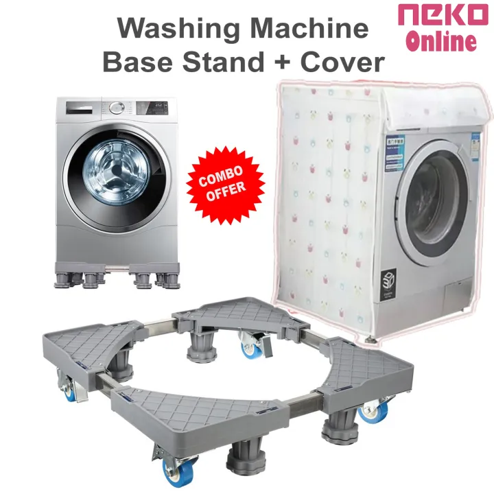 Movable Washing Machine Base Satnd And Front Load Machine Cover Combo ...