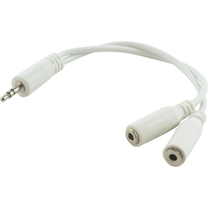 3.5mm Audio Jack Stereo Headphone Splitter Cable Adapter- White | Daraz ...