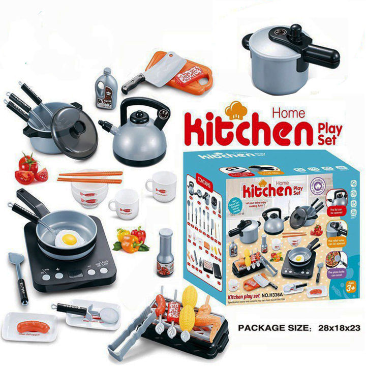 Kids Kitchen Set 36 PCS Home Kitchen Play Set Cooking Set Pretend Play ...