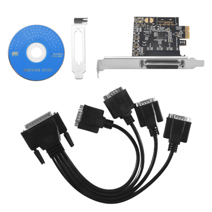 PCI-E Serial Port Card Pcie to 4 Serial Port RS232 9-Pin Industrial ...