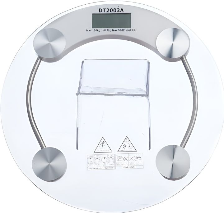 MT 2003A Round Glass Personal Scale, 180 KG - Transparent | Daraz.com.np