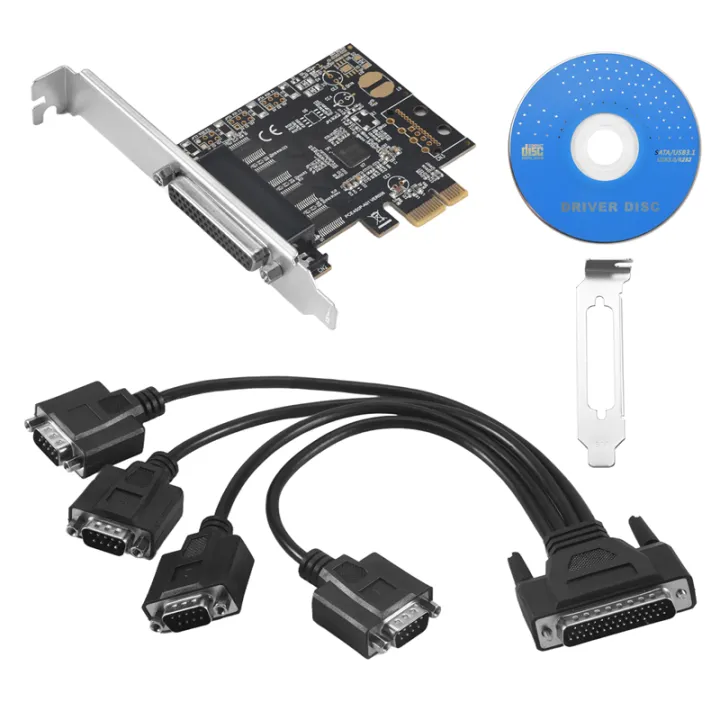 OUMERY PCI-E Serial Port Card Pcie to 4 Serial Port RS232 9-Pin ...