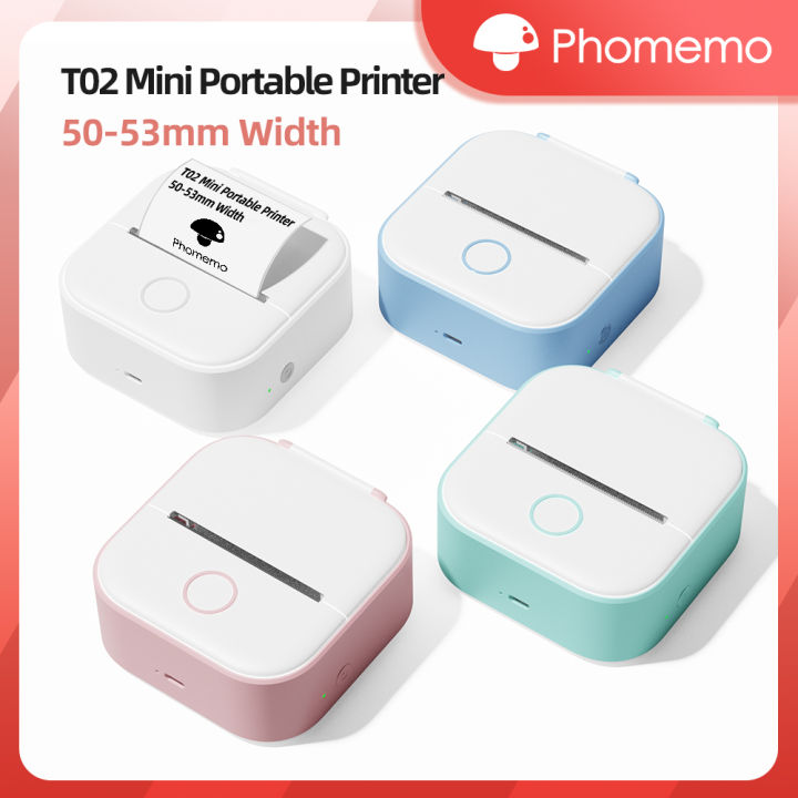 Phomemo T02 Wireless Pocket Thermal Printer Portable Mini Wirelessly BT ...