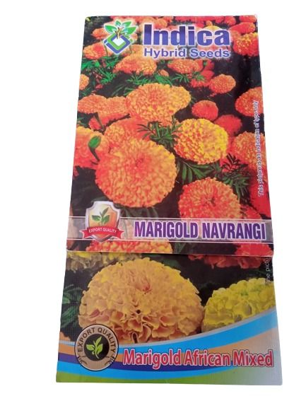 2 Types Of2 Packet Marigold Flower Seeds (African Marigold, Navrangi ...