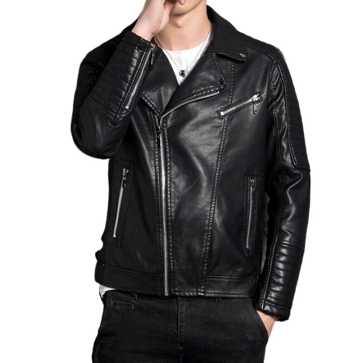 Denim Plus Black Leather jacket Men | Daraz.com.np