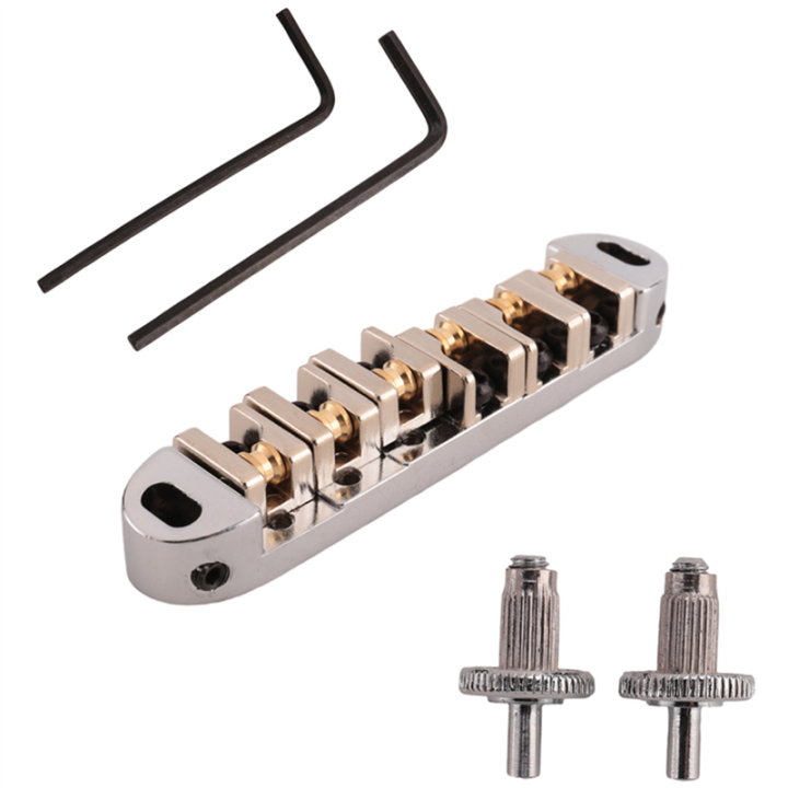 Roller Saddle Bridge with Posts and Spanner For Electric Guitar Silver ...