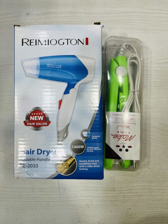 Mini Hair Iron + Remington Compact 1400W Dryer — Travel-Ready Hair ...