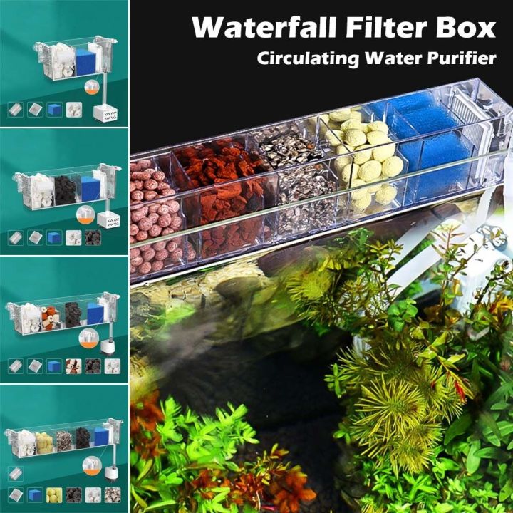 Durable Wall Mounted Fish Tank Silent Circulating Waterfall Filter Box ...