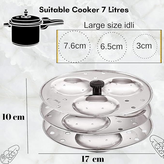 RSKS Big Large Size Idli Plate 3 Plates Stainless Steel Heavy Quality ...