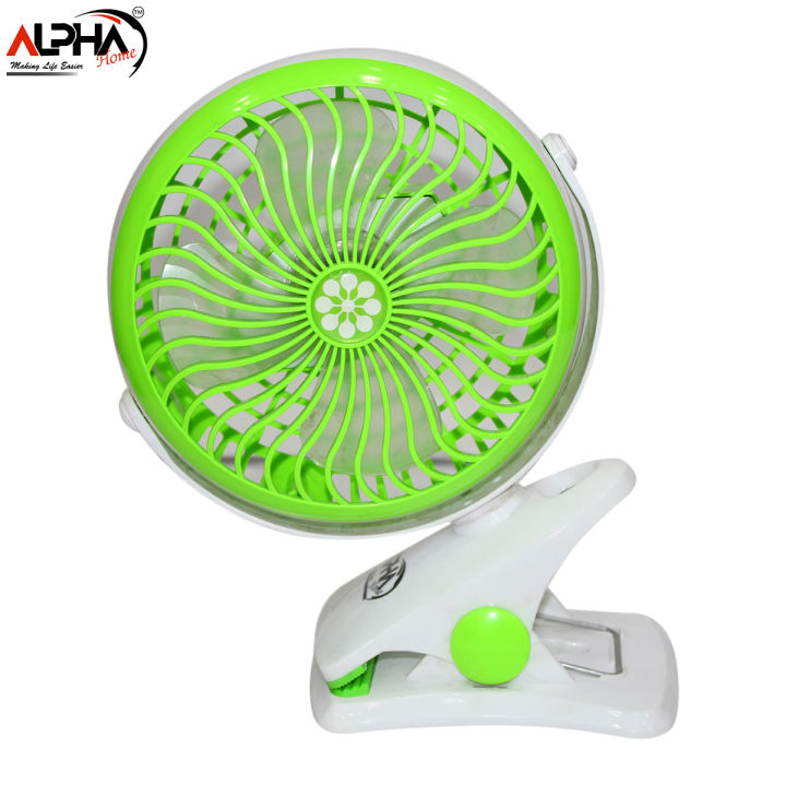 Alpha Home Portable Mini Clip Fan Or Table Fan Rechargeable Battery ...