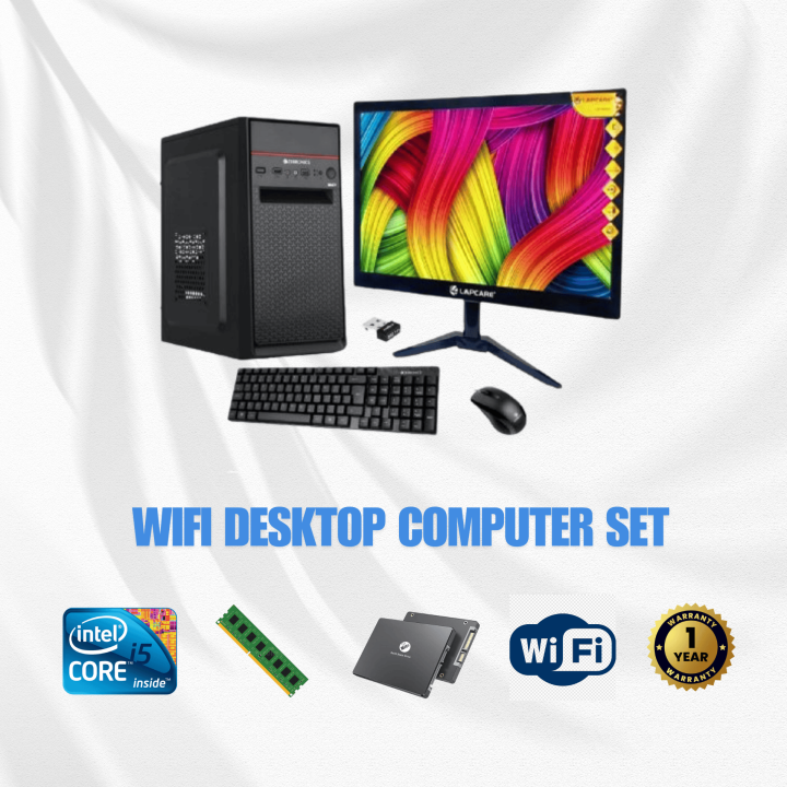 Wifi Computer Set - Intel Core i5 3rd Gen, 4GB RAM, 128GB SSD, Windows 10, 19-inch LED Monitor ...