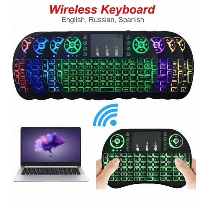LED Backlit Mini Bluetooth Wireless Keyboard with Touchpad Mouse with ...