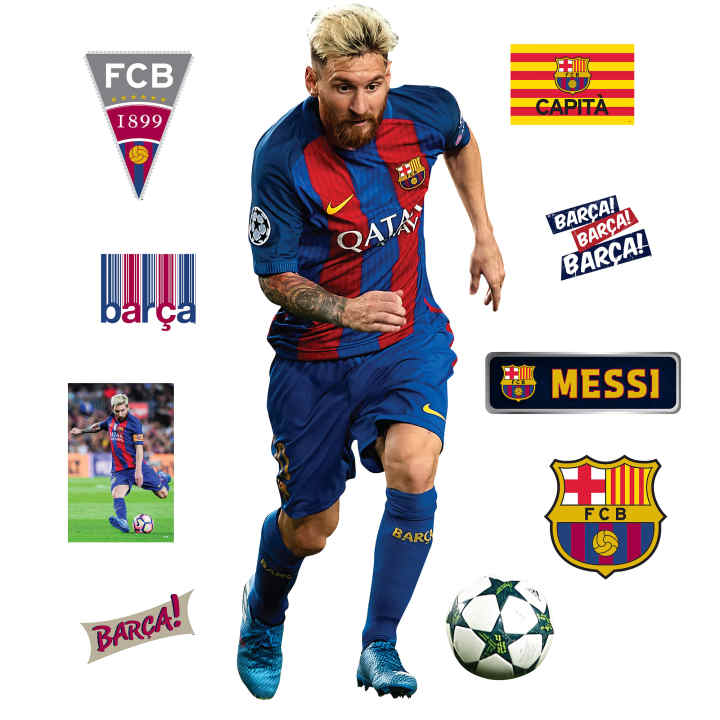 Messi Wall Sticker Decals for Home Living Room Decor 90cm x 90cm ...