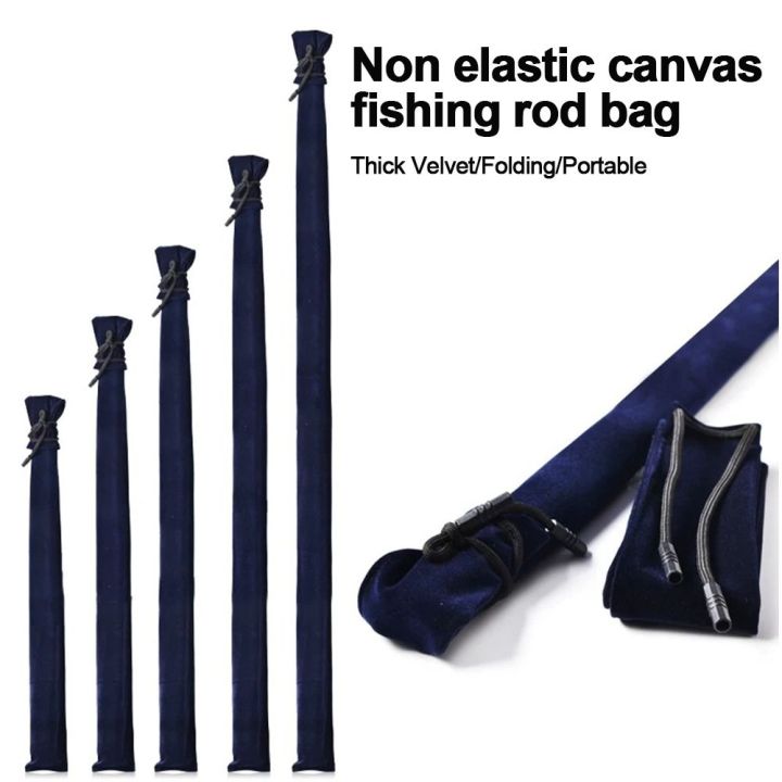 New Thick Velvet Fishing Rod Bag Folding Portable Lure Rod Bag Fishing ...